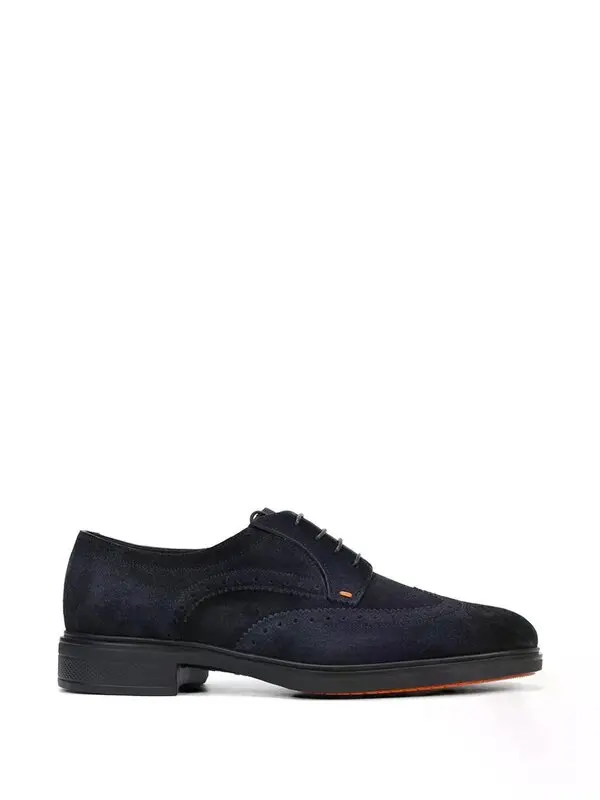 Santoni Leather Derby Shoes - Blue