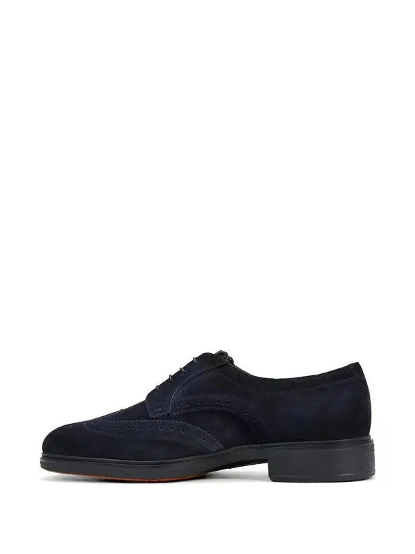 Santoni Leather Derby Shoes - Blue