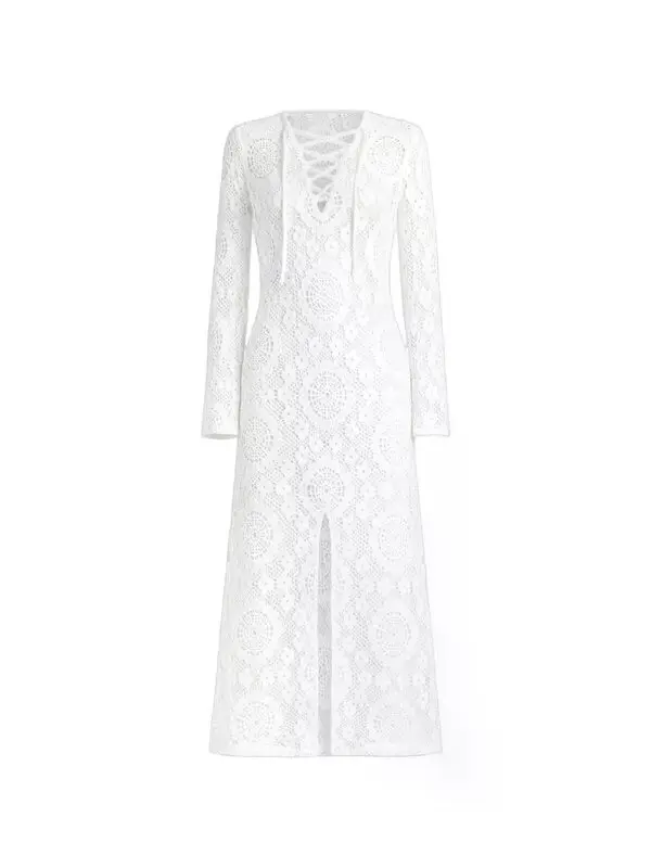 Simkhai Floral-lace Crochet-knit Dress - White