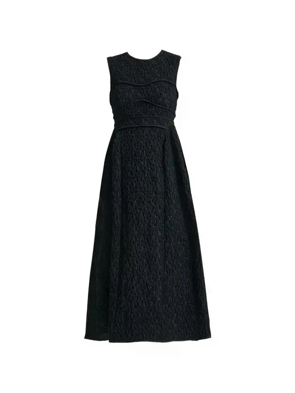 Cecilie Bahnsen Dorina Cloqué-effect Sleeveless Dress - Black