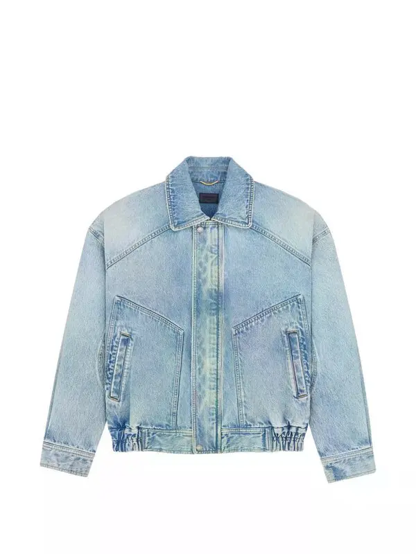 Saint Laurent Acid-wash Denim Jacket - Blue