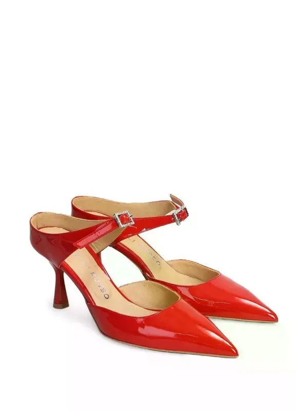 FRATELLI RUSSO Patent-finish Crystal-embellished Pumps - Red