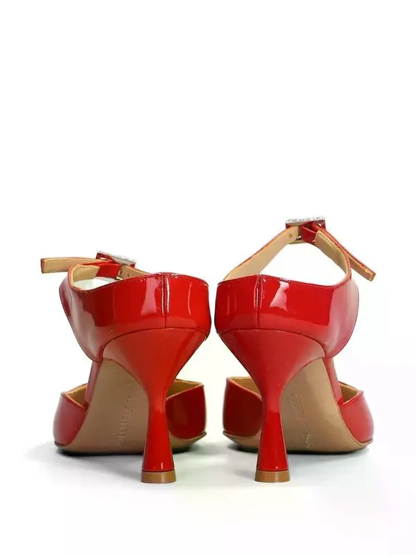 FRATELLI RUSSO Patent-finish Crystal-embellished Pumps - Red