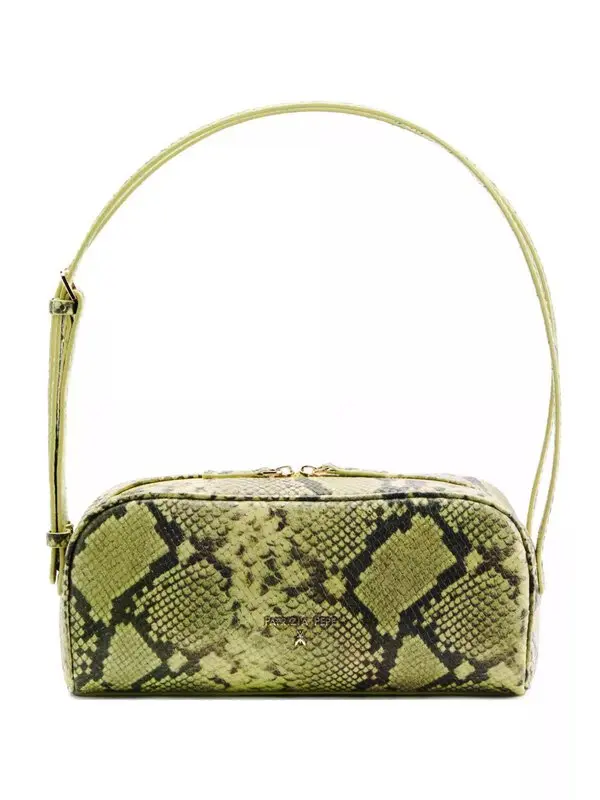 Patrizia Pepe Python-print Leather Shoulder Bag - Green