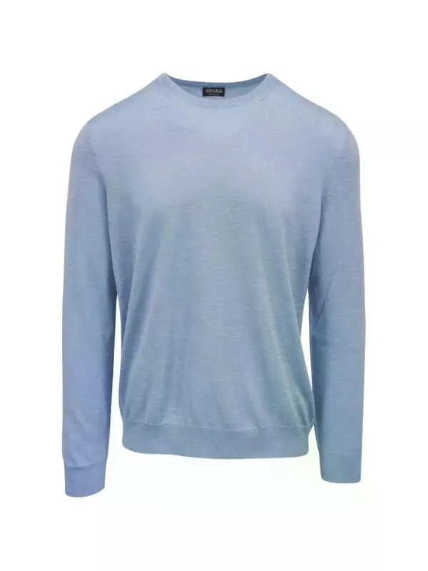 Zegna Fine-knit Crew-neck Sweater - Blue