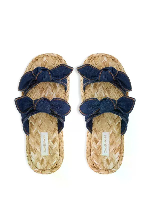 Zimmermann Carousel Bow-detail Flat Sandals - Blue