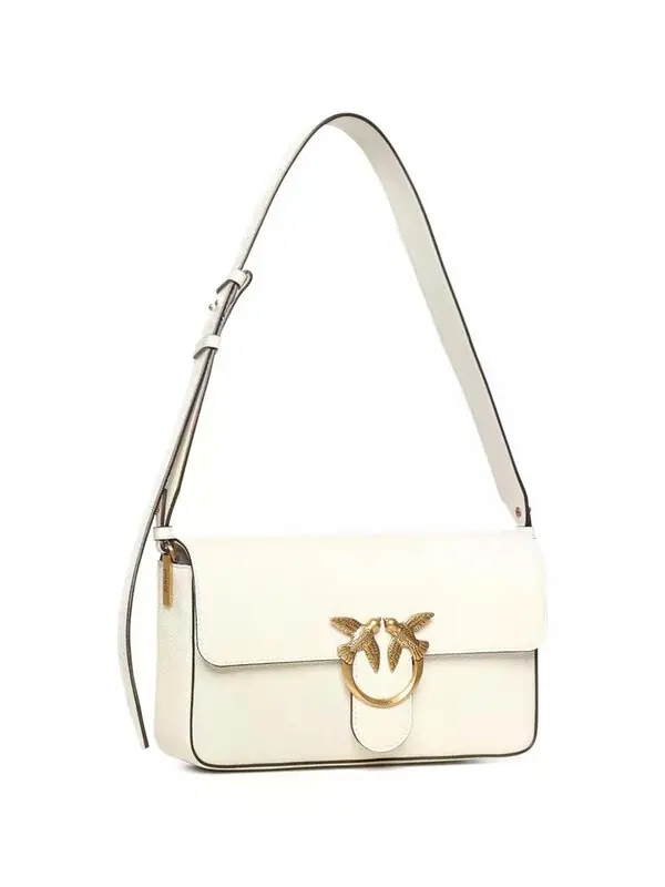 Pinko Medium Leather Cross Body Bag - White