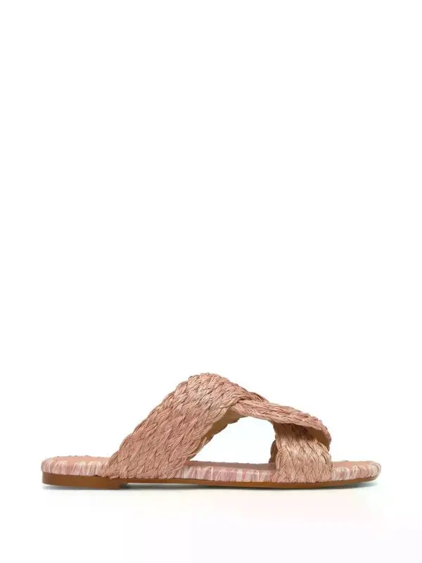 CastaÑer Braided Crossover-strap Flat Sandals - Pink