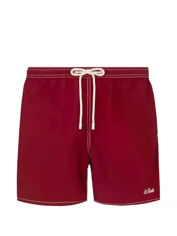 MC2 SAINT BARTH Patmos Contrast-stitch Swim Shorts - Red
