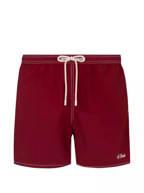 MC2 SAINT BARTH Patmos Contrast-stitch Swim Shorts - Red