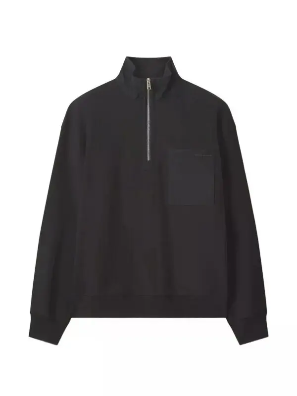 Maison Kitsuné Half-zip Nylon-pocket Sweater - Black