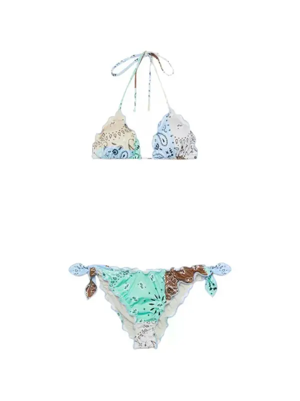 MC2 SAINT BARTH Sarius Bandana-print Bikini - Blue