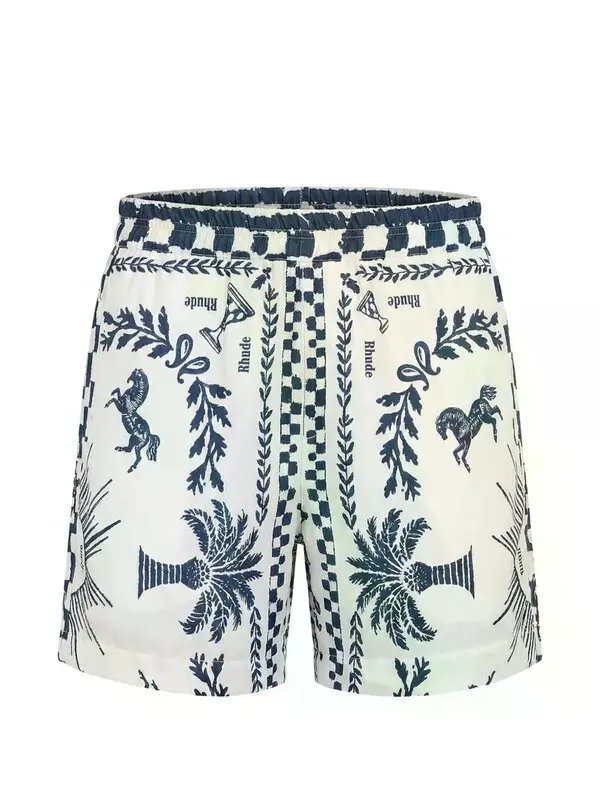 Rhude Graphic-print Drawstring Shorts - White