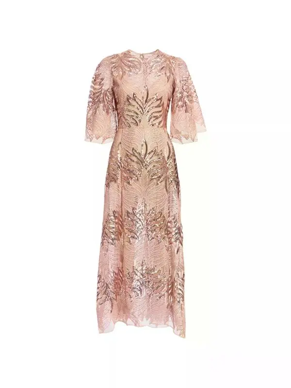 Elie Saab Butterfly-sleeve Midi Dress - Pink