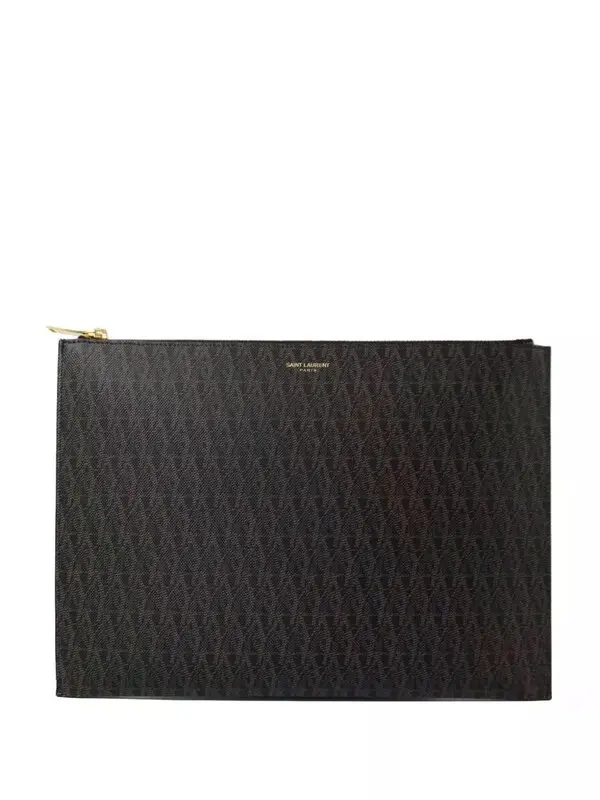 Saint Laurent Monogram-print Clutch Bag - Black