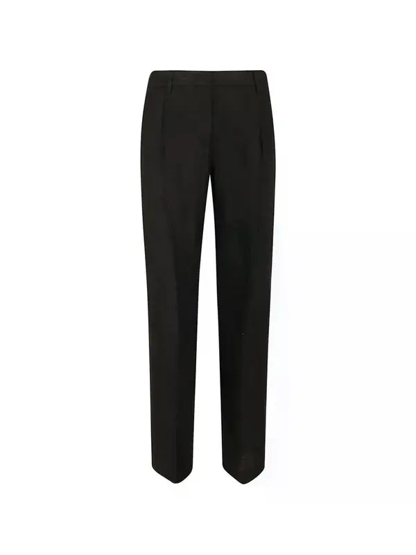 LARDINI Linen Tailored Trousers - Black
