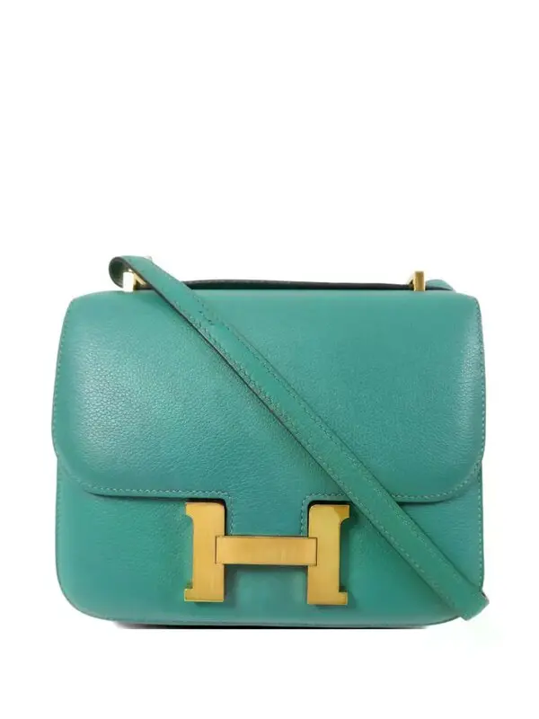 Hermès Mini Constance Leather Shoulder Bag - Green