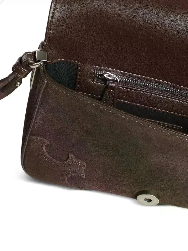 Pinko Mini Love Suede Shoulder Bag With Embroidered Detailing