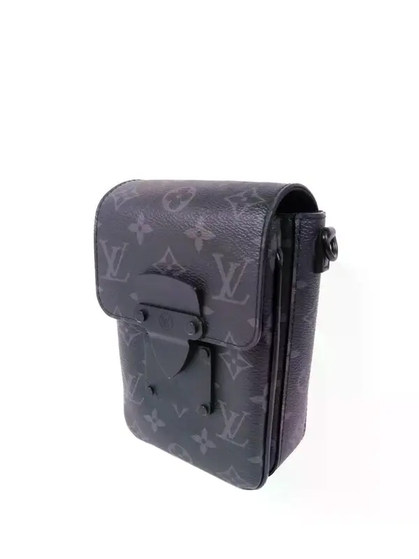 LOUIS VUITTON Monogram Eclipse S-lock Shoulder Bag - Black