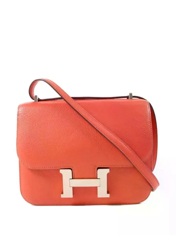 Hermès 2016 Mini Constance Epsom Leather Shoulder Bag - Orange