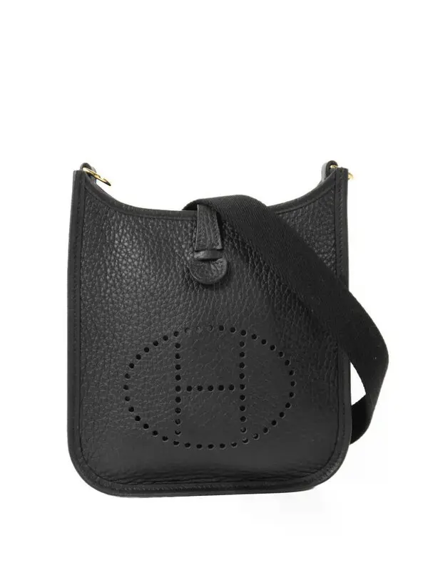 Hermès Tpm Evelyne Perforated-logo Shoulder Bag - Black