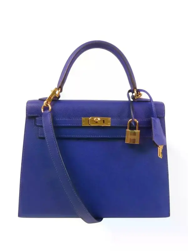 Hermès 25 Kelly Epsom Leather Tote Bag - Blue