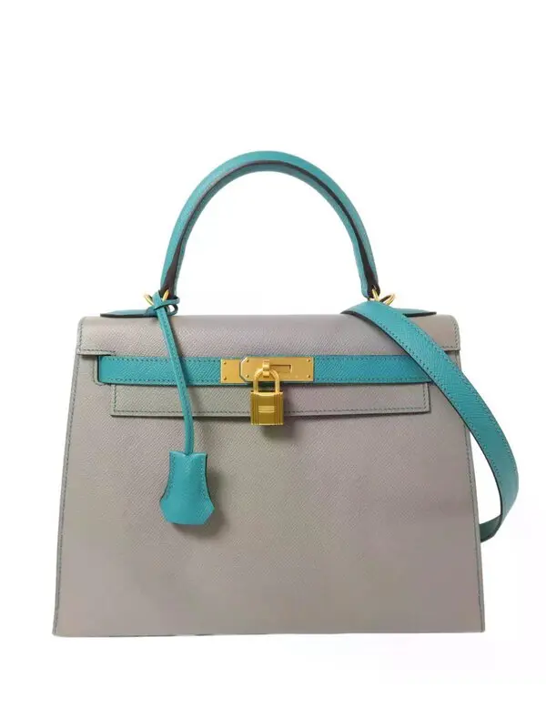 Hermès Kelly 28 Leather Tote Bag - Grey