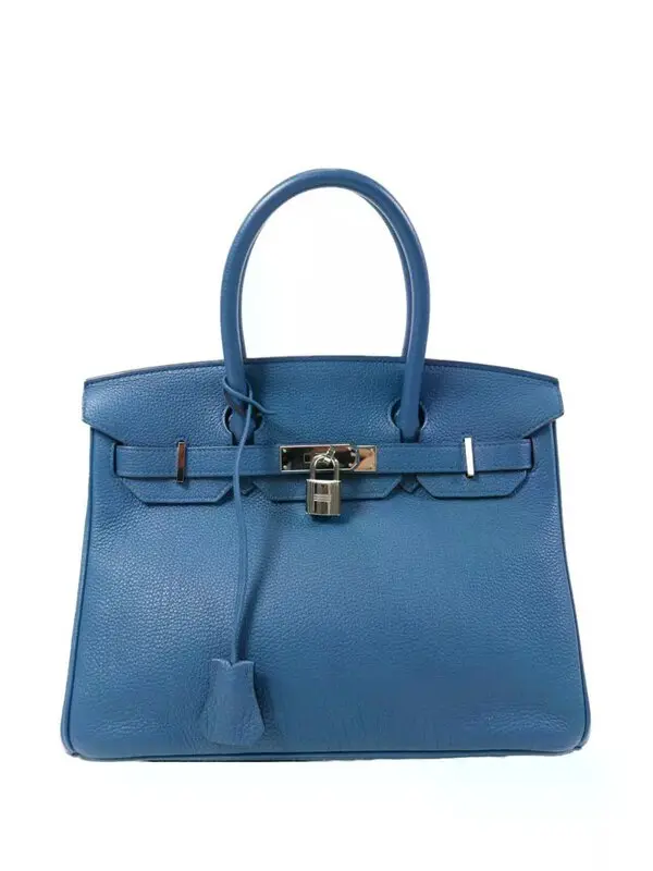Hermès 30 Birkin Leather Tote Bag - Blue