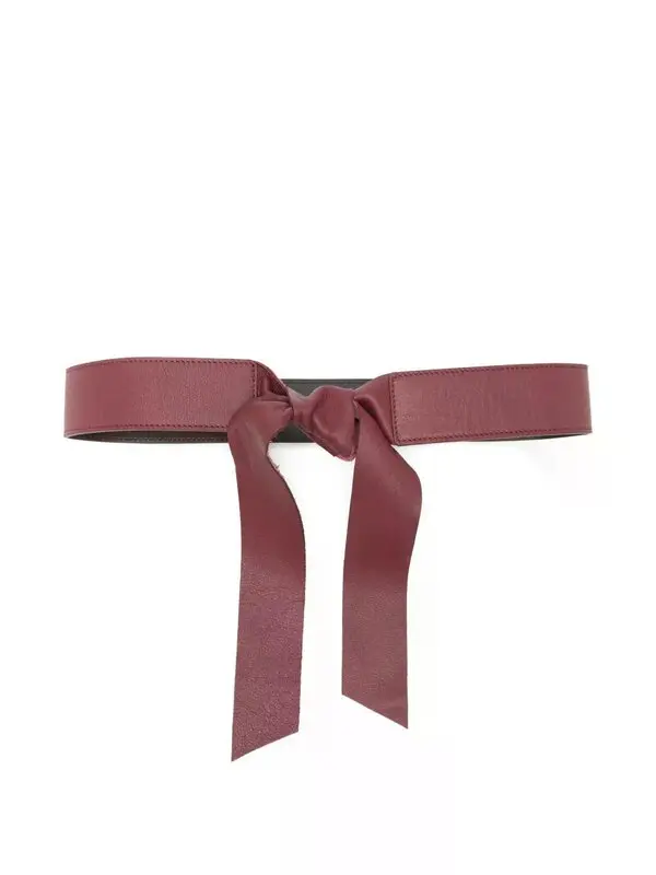 NIU Tie-fastening Leather Belt - Red