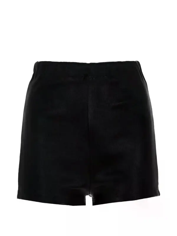 Rick Owens Leather High-waist Shorts - Black