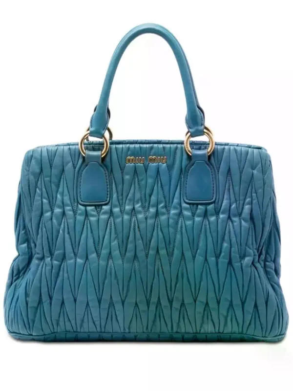Miu Miu 2010 Matelasse Nappa Satchel - Blue