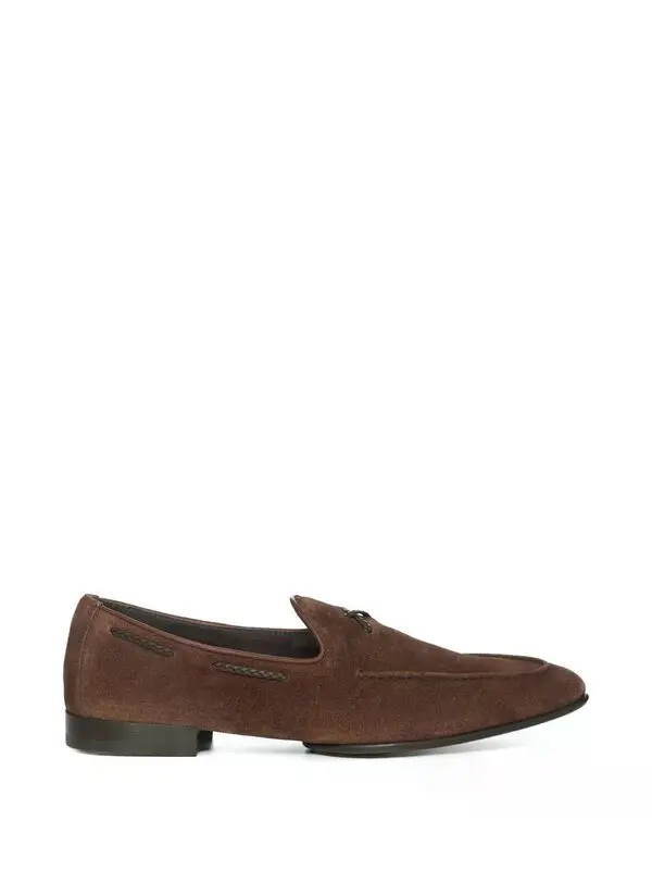 DOUCAL'S Braided-lacing Loafers - Brown