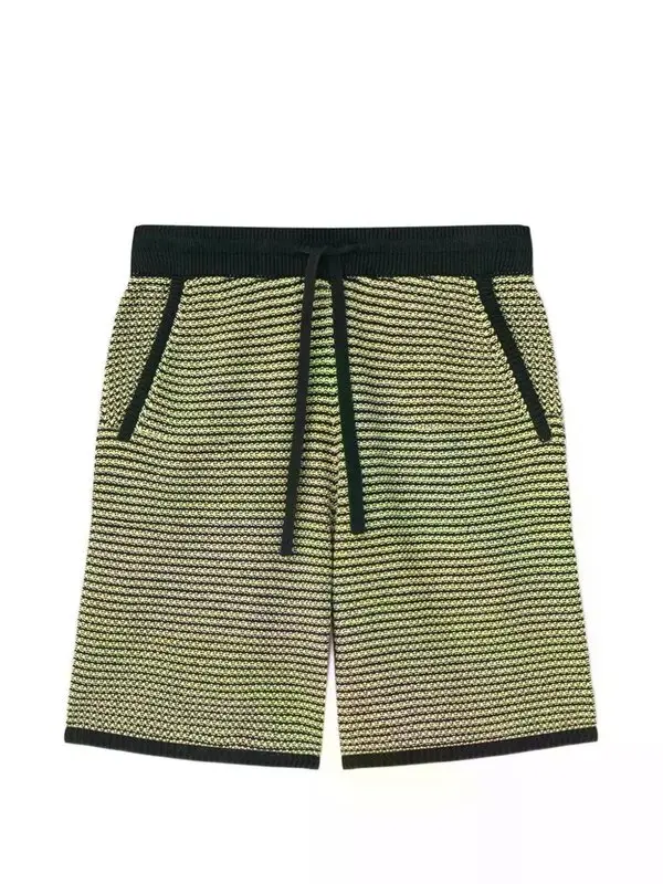 Nanushka Striped Knitted Shorts - Yellow