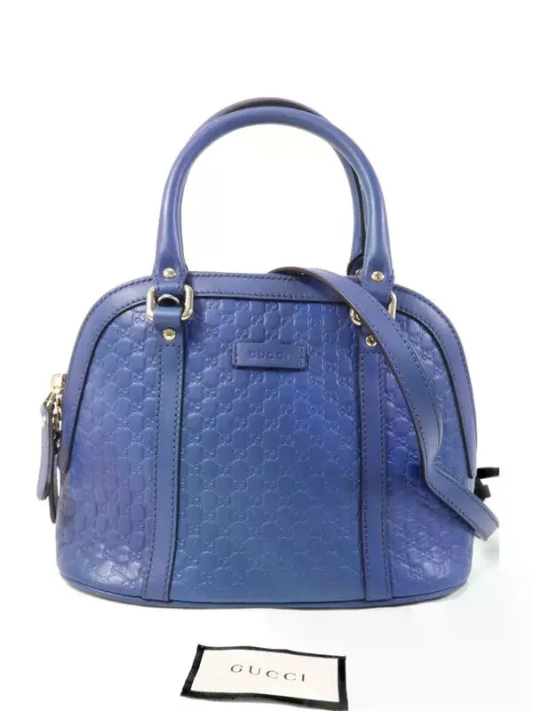 Gucci Gg Leather Shoulder Bag - Blue