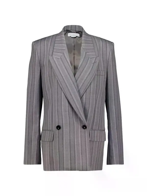 Stella McCartney Waisted-fit Pinstripe Jacket - Grey