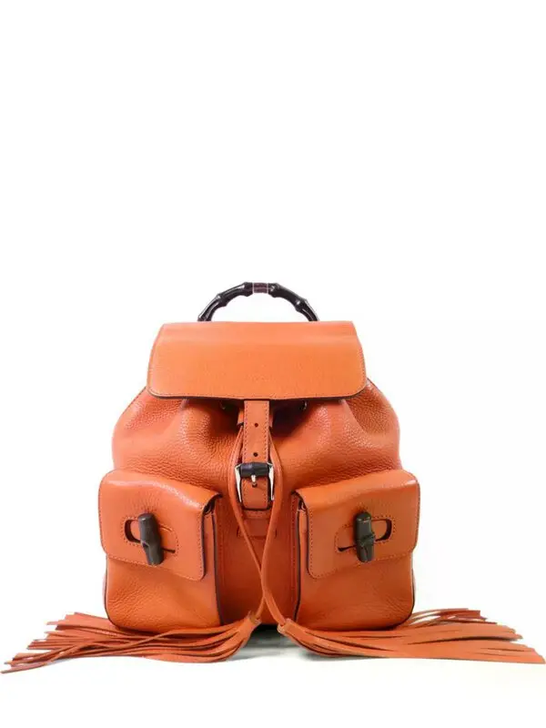 Gucci Bamboo Leather Backpack - Orange
