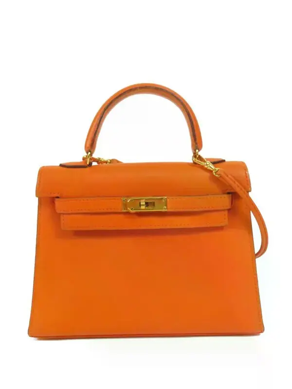 Hermès Kelly 25 Swift Leather Tote - Orange