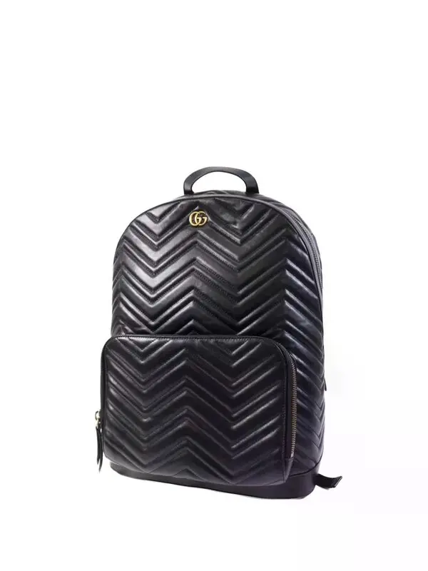 Gucci Gg Marmont Matelassé Lambskin Backpack - Black