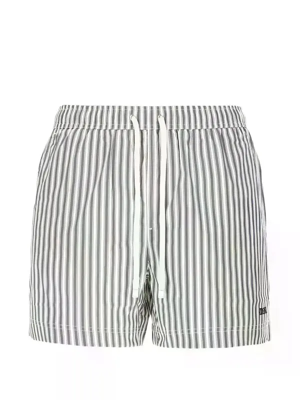 Zegna Striped Drawstring Swim Shorts - Blue