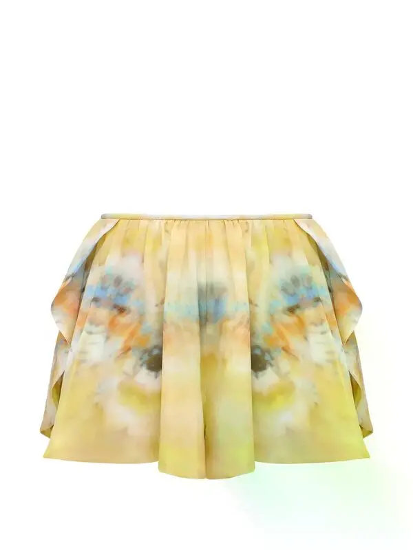 Zimmermann Alchemy Tie-dye Ruffled Shorts - Yellow