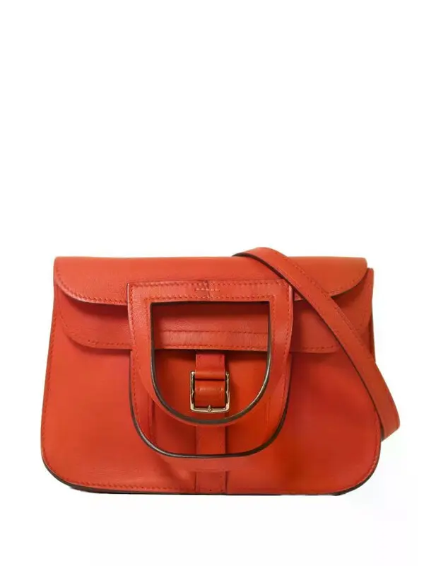 Hermès Halzan Leather Shoulder Bag - Orange