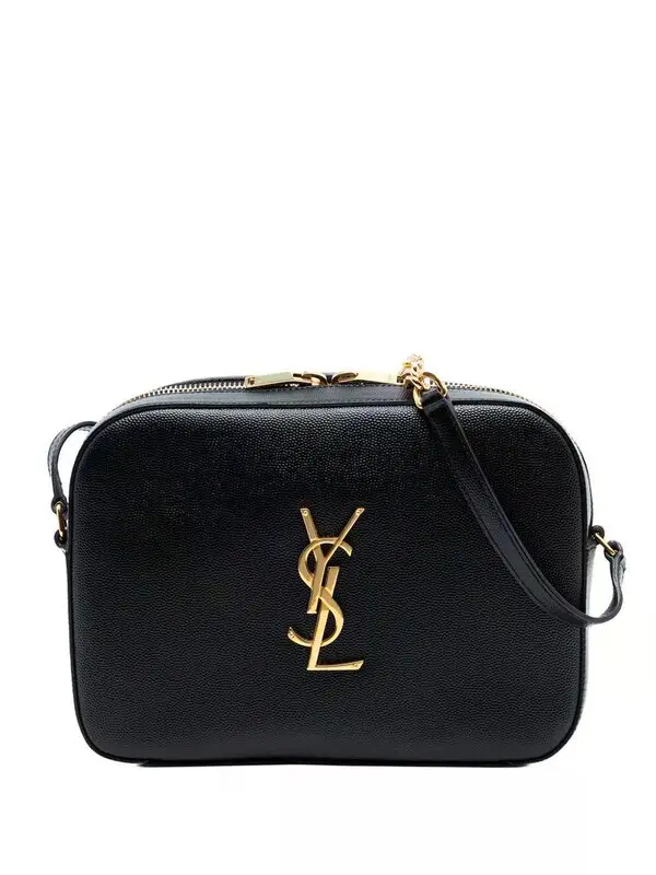 Saint Laurent 2015 Medium Grain De Poudre Classic Monogram Camera Bag Crossbody Bag - Black