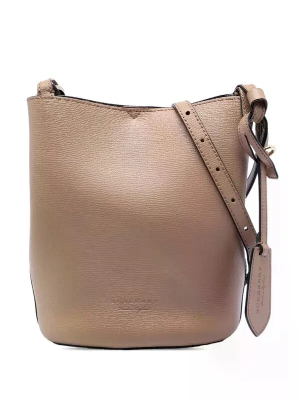Burberry Leather Lorne Bucket Bag - Brown
