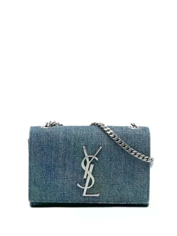 Saint Laurent 2015 Small Denim Monogram Kate Crossbody Bag - Blue