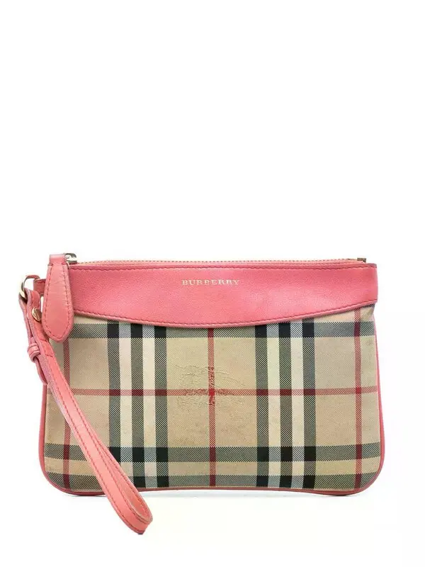 Burberry Haymarket Check Peyton Clutch Bag - Pink