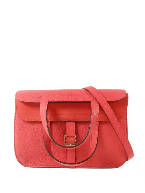 Hermès 2020 Halzan Leather Shoulder Bag - Red