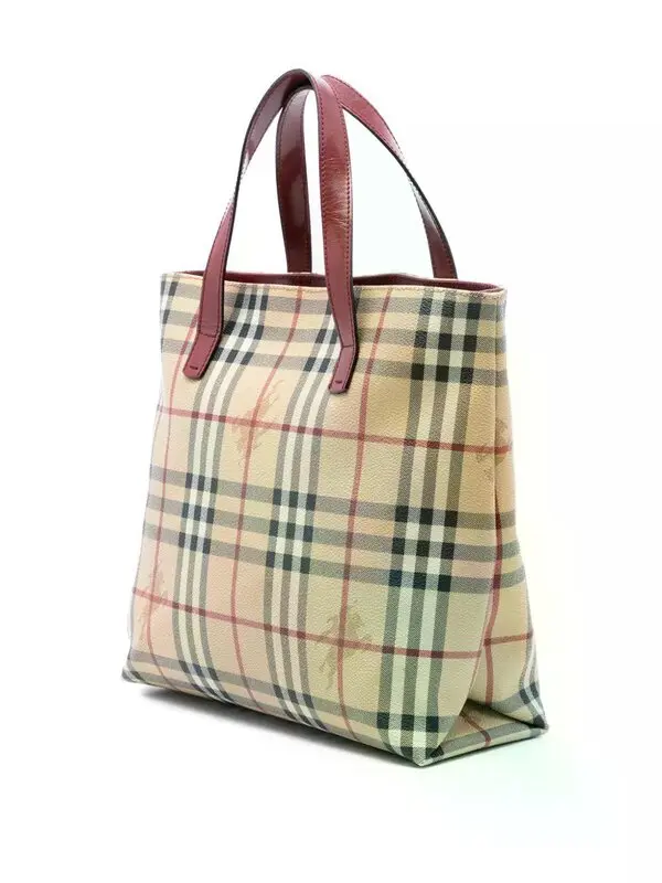Burberry Haymarket Check Coated Canvas Tote Bag - Neutrals