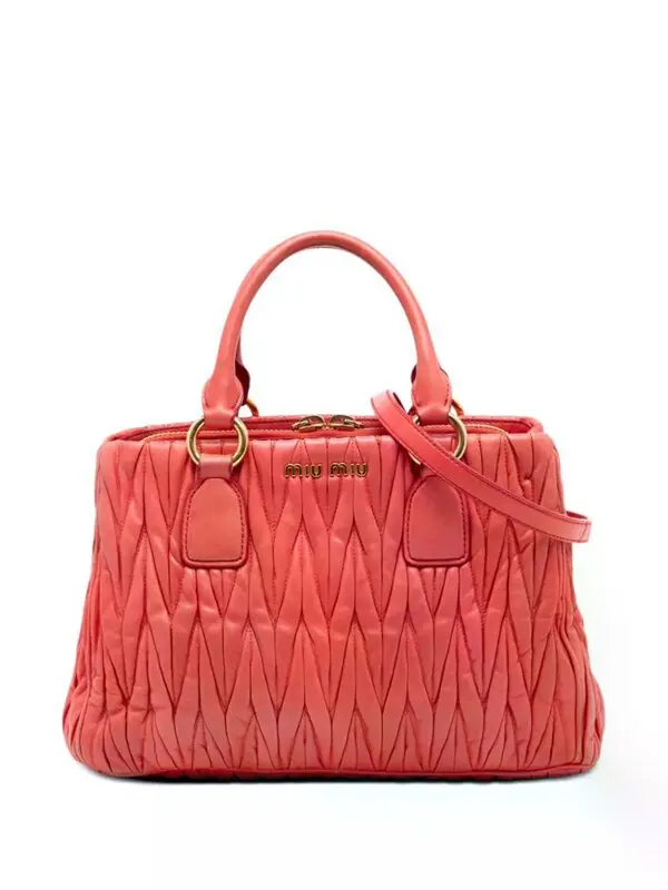 Miu Miu Matelassé Nappa Satchel - Orange