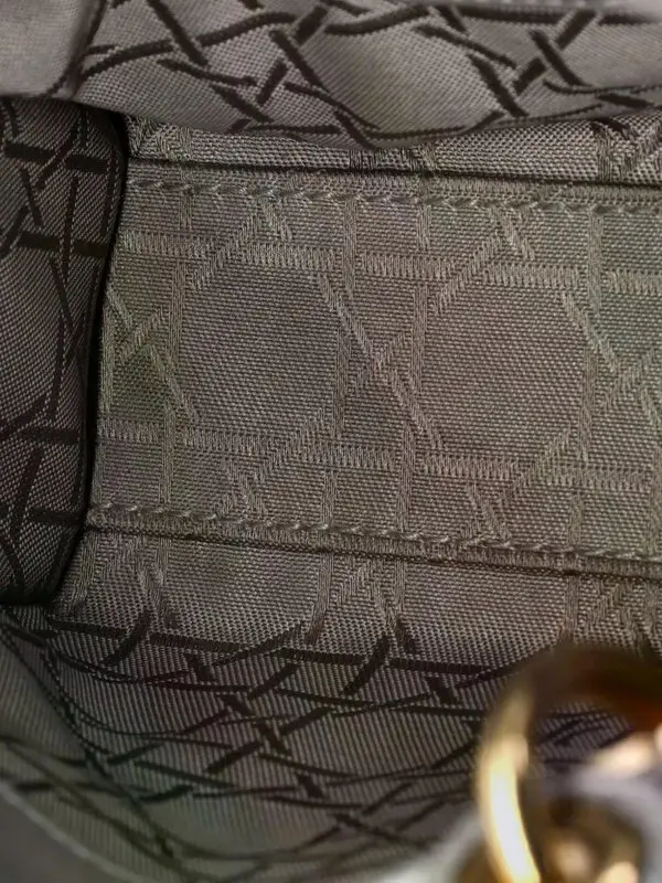 Dior Lady Chain Bag Cannage Quilt Lambskin Mini Satchel - Grey