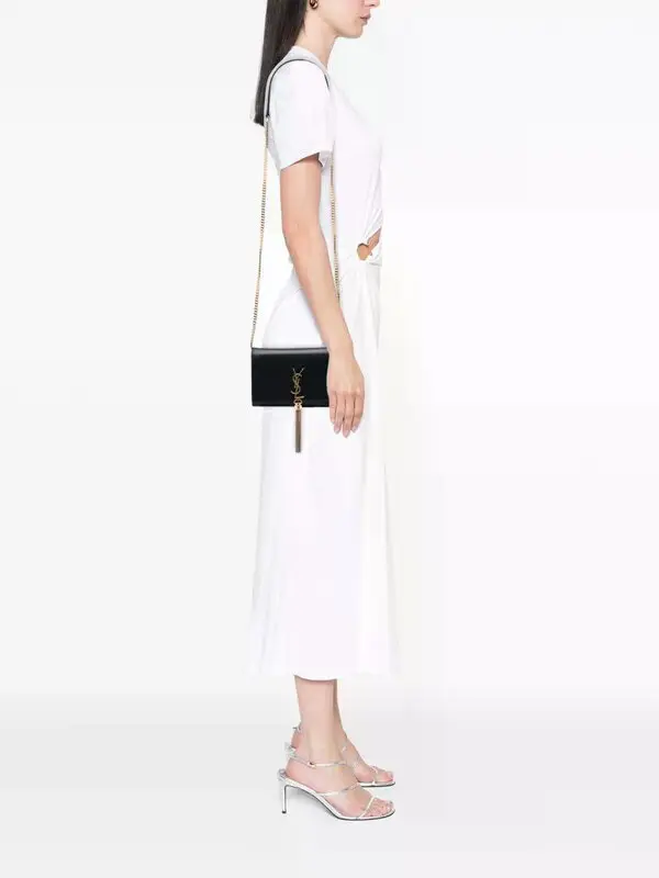 Saint Laurent Monogram Kate Tassel Chain Wallet Crossbody Bag - Black